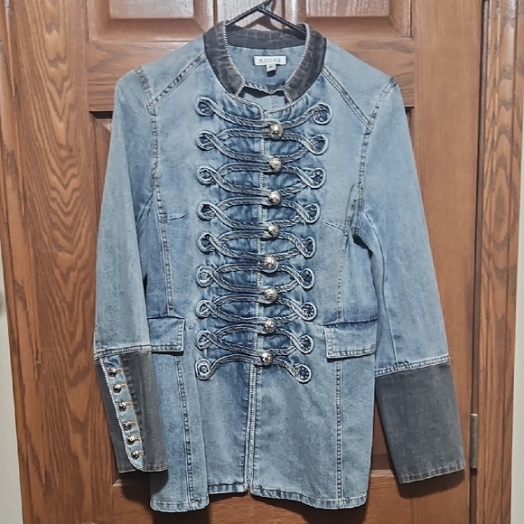 Adore | Jackets & Coats | Adore Denim Jean Jacket With Metallic Accents ...
